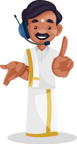 Indian tamil man cartoon Royalty Free Vector Image