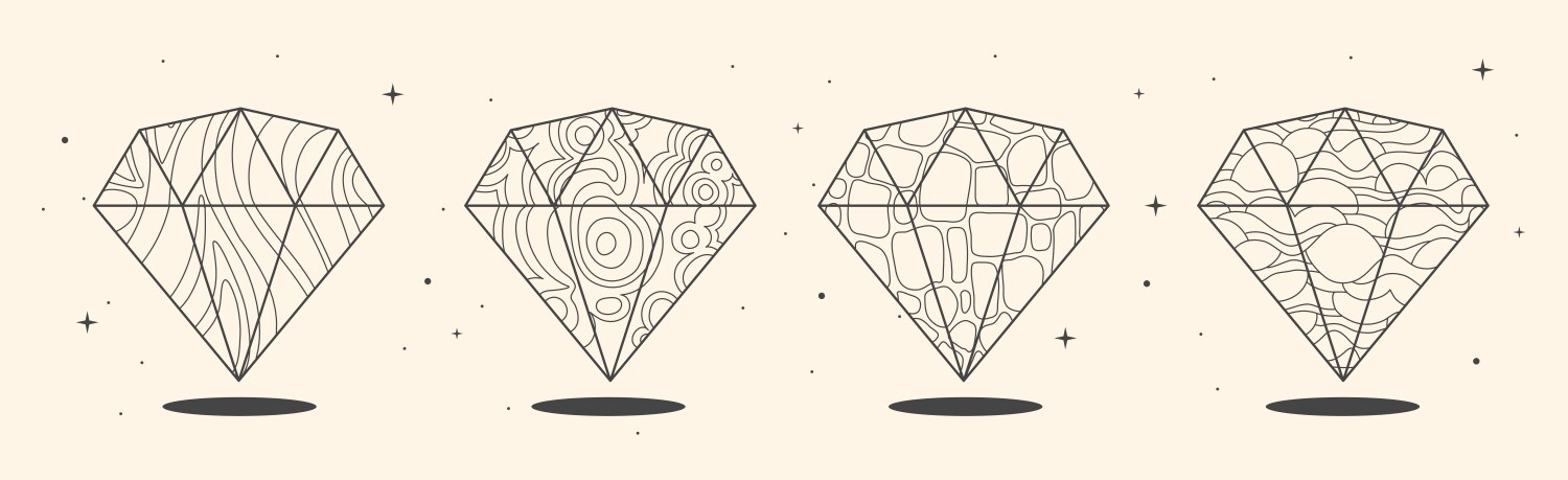 Modern magic witchcraft cards with diamonds Vector Image