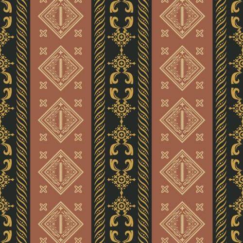 Indonesia batik songket pattern fabric print Vector Image