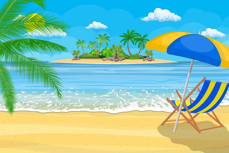 Tropical Beach Scene Royalty Free Vector Image