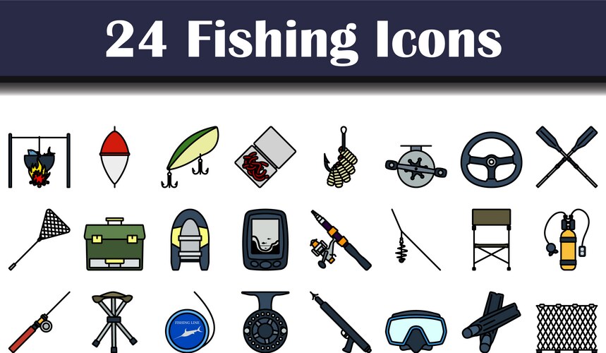 Fishing label set Royalty Free Vector Image - VectorStock