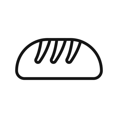 Fresh bread icon outline collection in black Vector Image