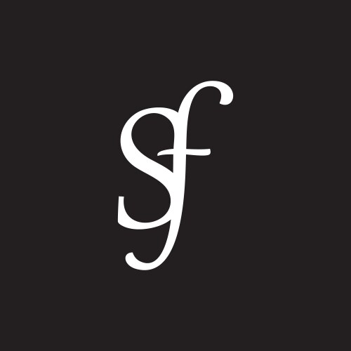 Letter sf elegant serif simple linked logo Vector Image