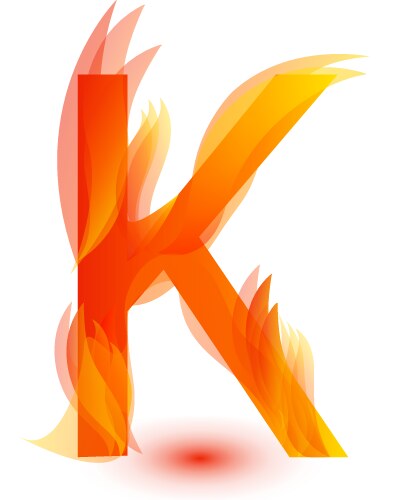 Fire Flames Font K Letter Lettering Vector Images (over 100)