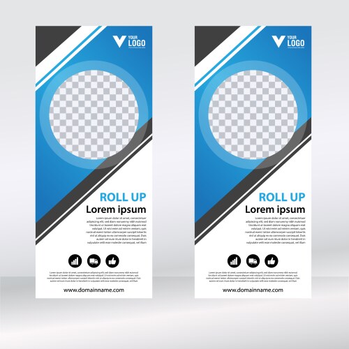 Roll up banner stand template Royalty Free Vector Image