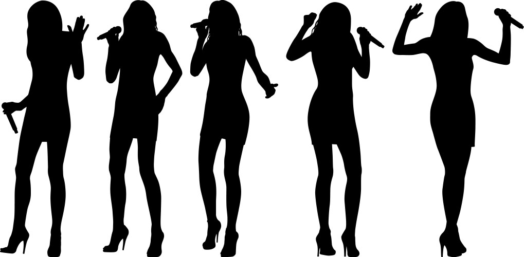 Woman Silhouette Singing Vector Images (over 960)