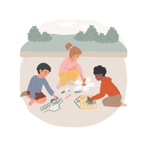 School recess games isolated cartoon Royalty Free Vector