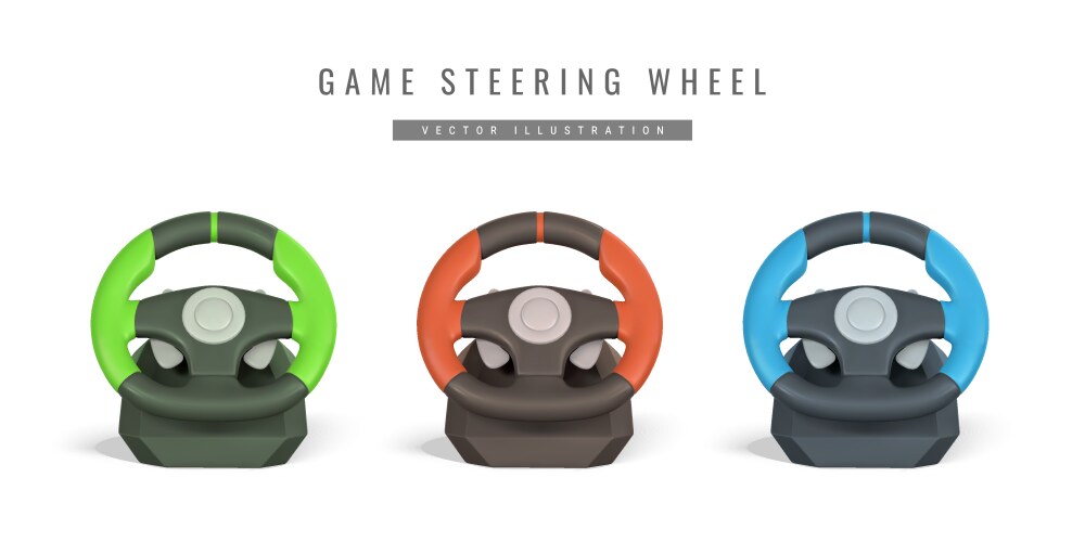 Realistic 3d game steering wheel stick Royalty Free Vector