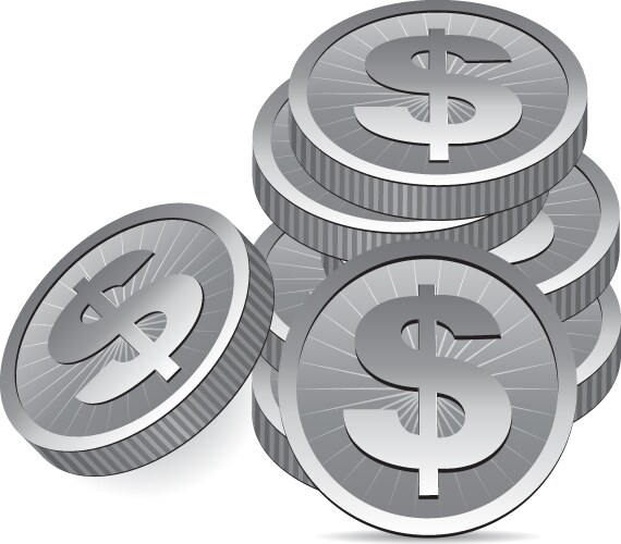 Silver coin Royalty Free Vector Image - VectorStock