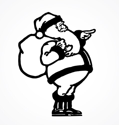 Christmas banner with santa claus flying over Vector Image