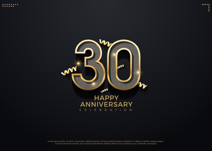 30th anniversary with beautiful coloring Vector Image