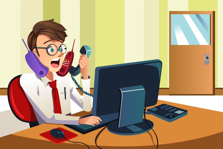 Busy businessman Royalty Free Vector Image - VectorStock