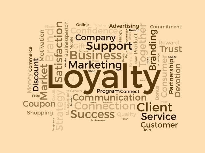 Loyalty wordcloud template progress management Vector Image