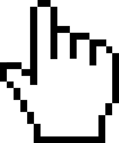 Pixel hand cursors collection Royalty Free Vector Image