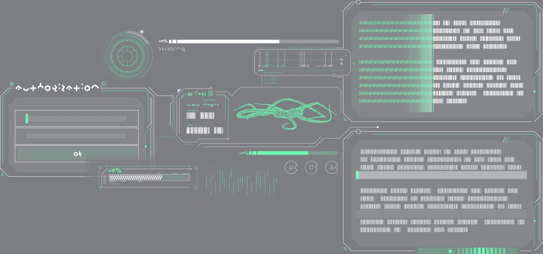 Sci-fi hud interface for data research Royalty Free Vector