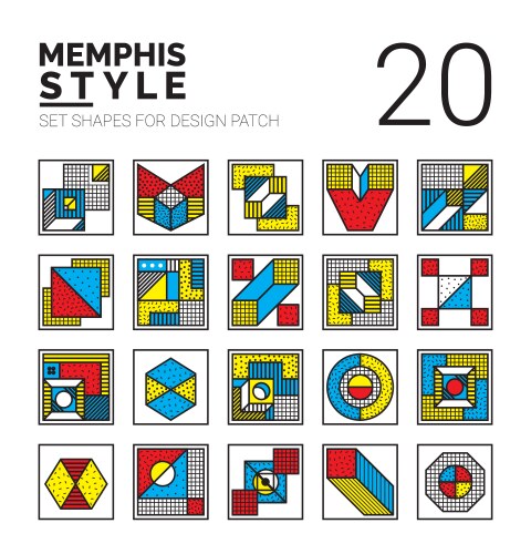 Set of cards and banners in 80s-90s memphis style Vector Image