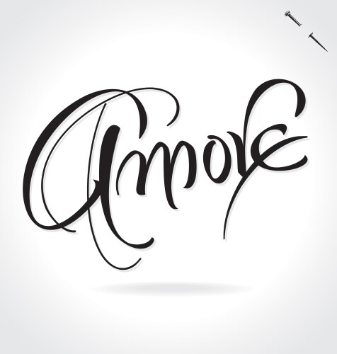 Amor original custom hand lettering Royalty Free Vector