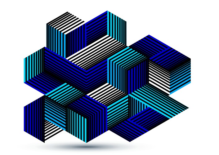 Abstract wallpaper with 3d isometric cubes blocks Vector Image
