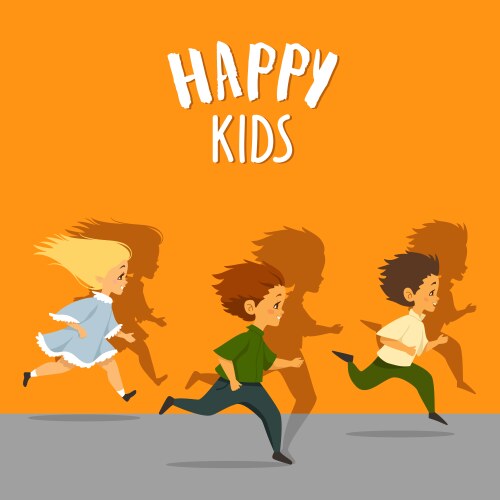 Cartoon kids jumping for joy Royalty Free Vector Image