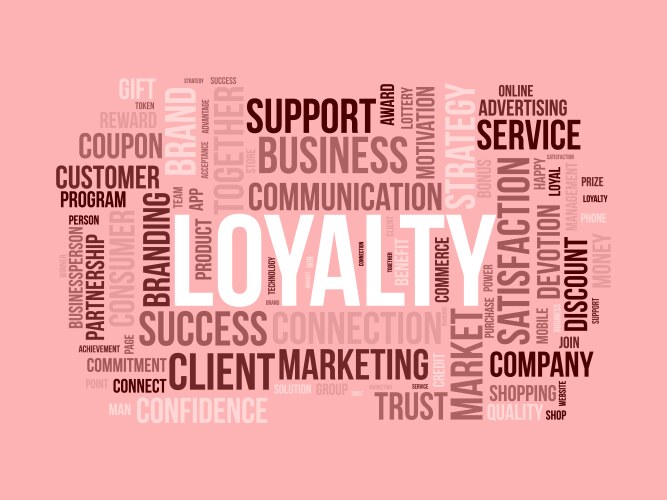 Loyalty wordcloud template progress management Vector Image