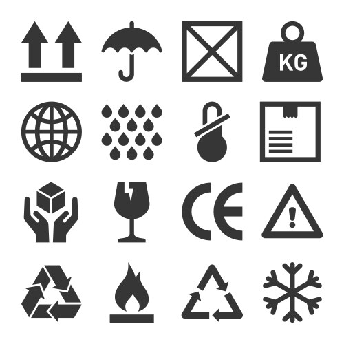 Packaging symbols Royalty Free Vector Image - VectorStock