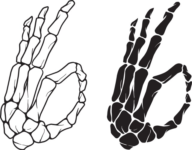 Thumbs up skeleton hand gesture Royalty Free Vector Image