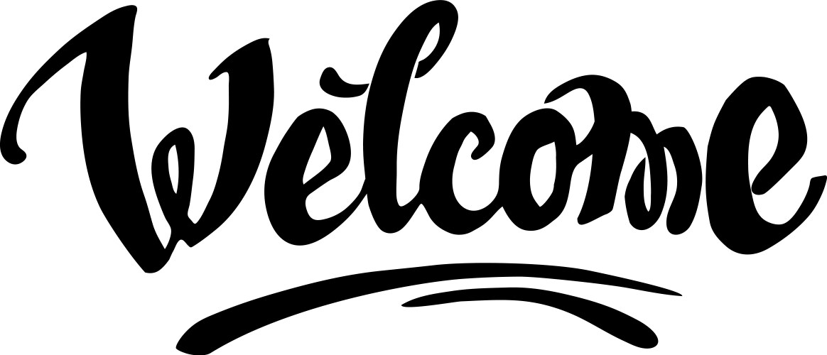 Welcome hand drawn lettering Royalty Free Vector Image