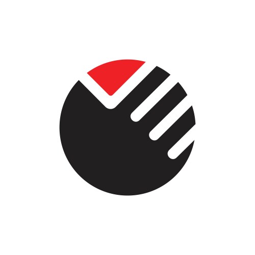 Check mark hand finger design logo Royalty Free Vector Image