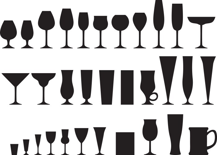 Glassware Collection Royalty Free Vector Image