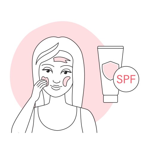 Mother applying sunblock to her girl Royalty Free Vector
