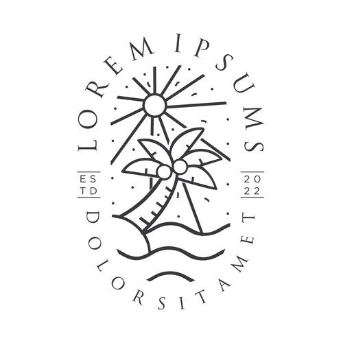 Santorini greek island logo line design template Vector Image