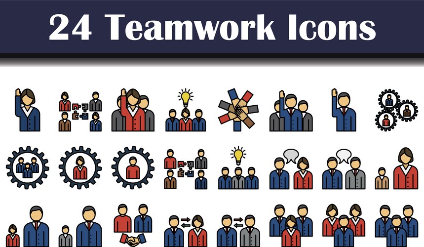 Teamwork icon set Royalty Free Vector Image - VectorStock