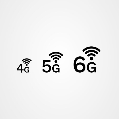 5g 4g 3g 2g symbol set isolated Royalty Free Vector Image