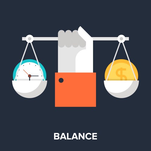 Balance scale with cash money Royalty Free Vector Image