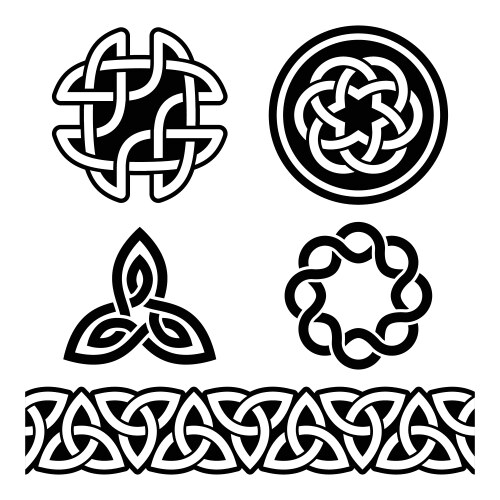 Celtic pattern in the shape of heart Royalty Free Vector