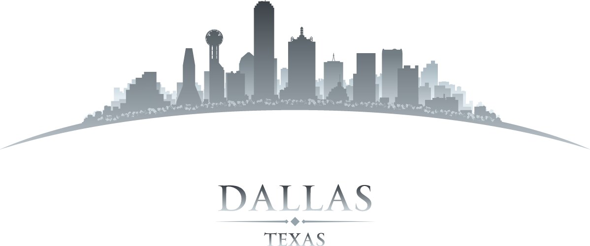 Dallas City Skyline Silhouette Vector Images (over 240)