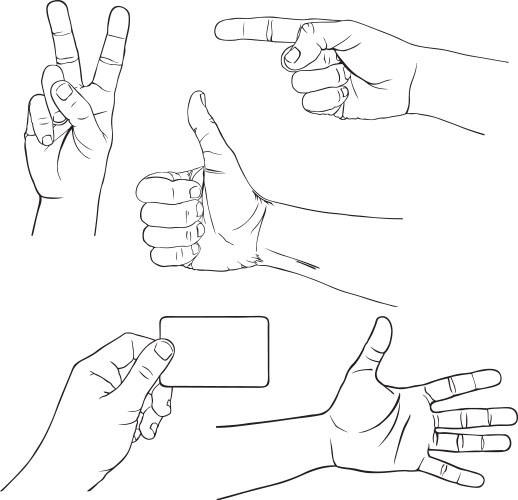 Hand signs Royalty Free Vector Image - VectorStock