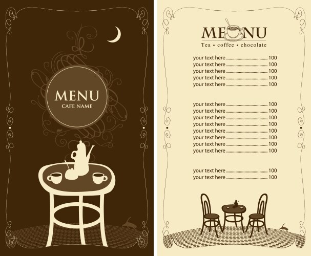Design for cafe Royalty Free Vector Image - VectorStock