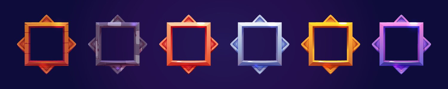 Avatar frames for digital game ui interface Vector Image