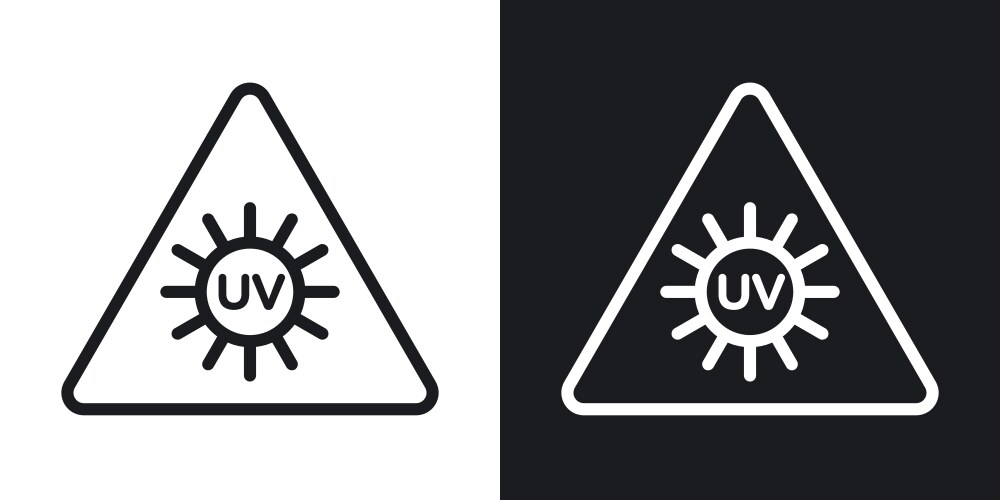 Uv light do not look sign ultraviolet Royalty Free Vector