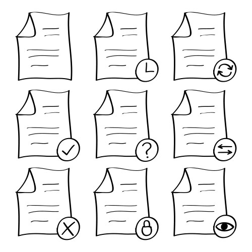 Hand drawn document flow management icon Vector Image