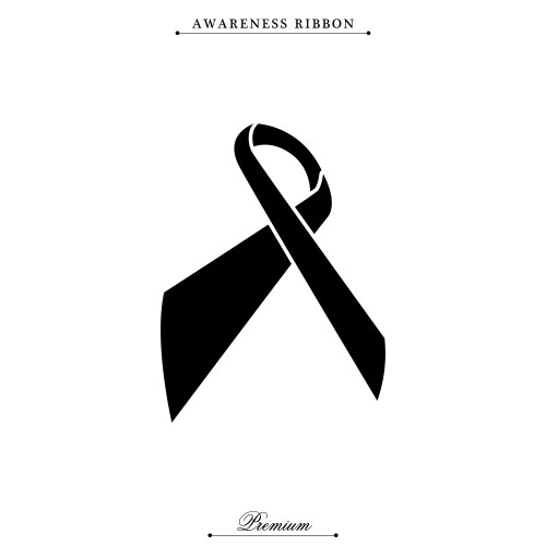 Awareness ribbon element design mourning sign Vector Image