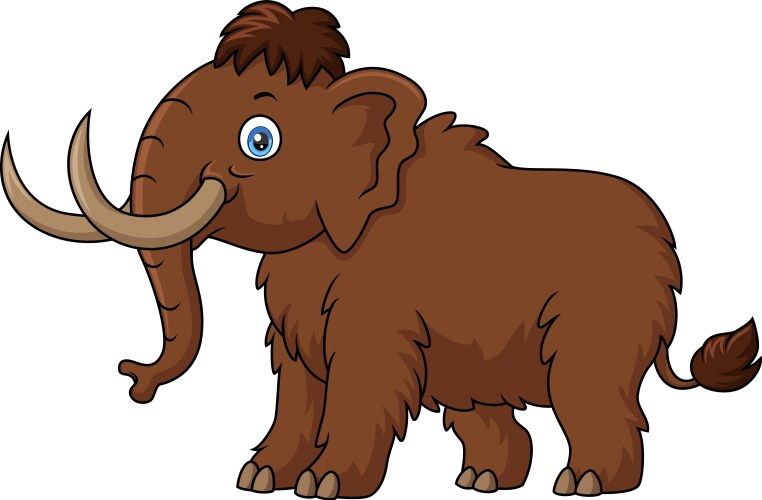 Cartoon mammoth isolated on white background Vector Image