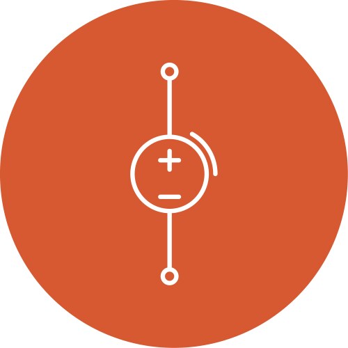 Dc voltage source line fill icon Royalty Free Vector Image