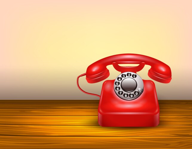 Old red phone Royalty Free Vector Image - VectorStock