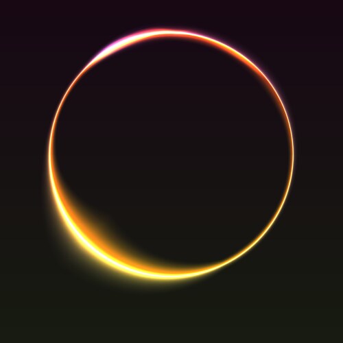 Red neon circle set isolated on black background Vector Image