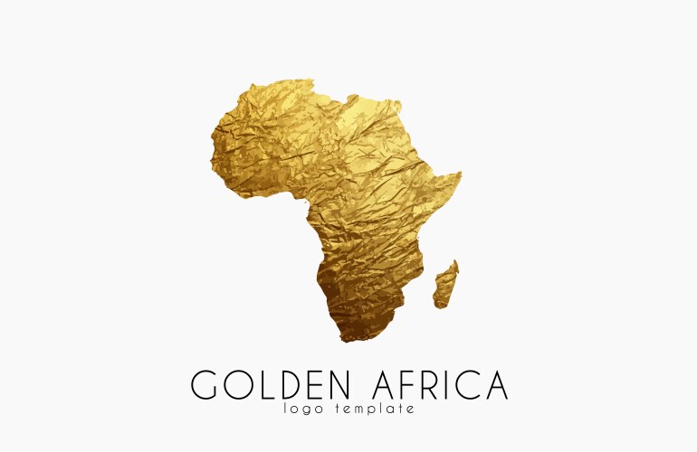 Golden Africa Silhouette Map Royalty Free Vector Image