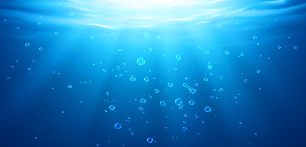 Transparent underwater blue ocean banner Vector Image