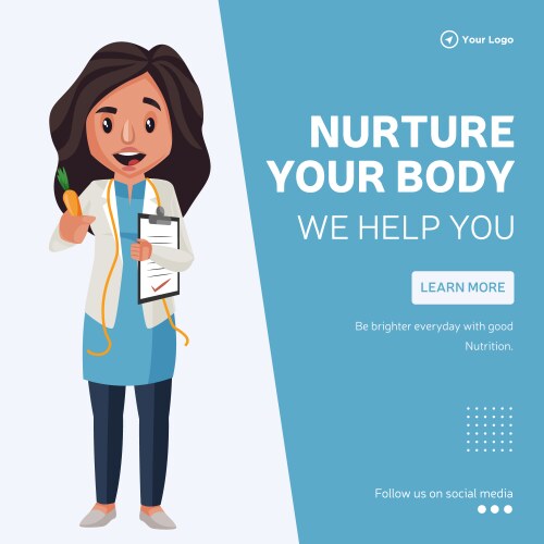 Banner design of nutritionist Royalty Free Vector Image
