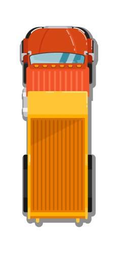 Commercial truck top view icon Royalty Free Vector Image